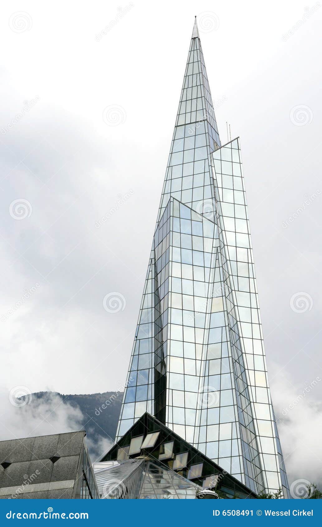 High Glass Spire Building in Andorra Stock Image - Image of ...