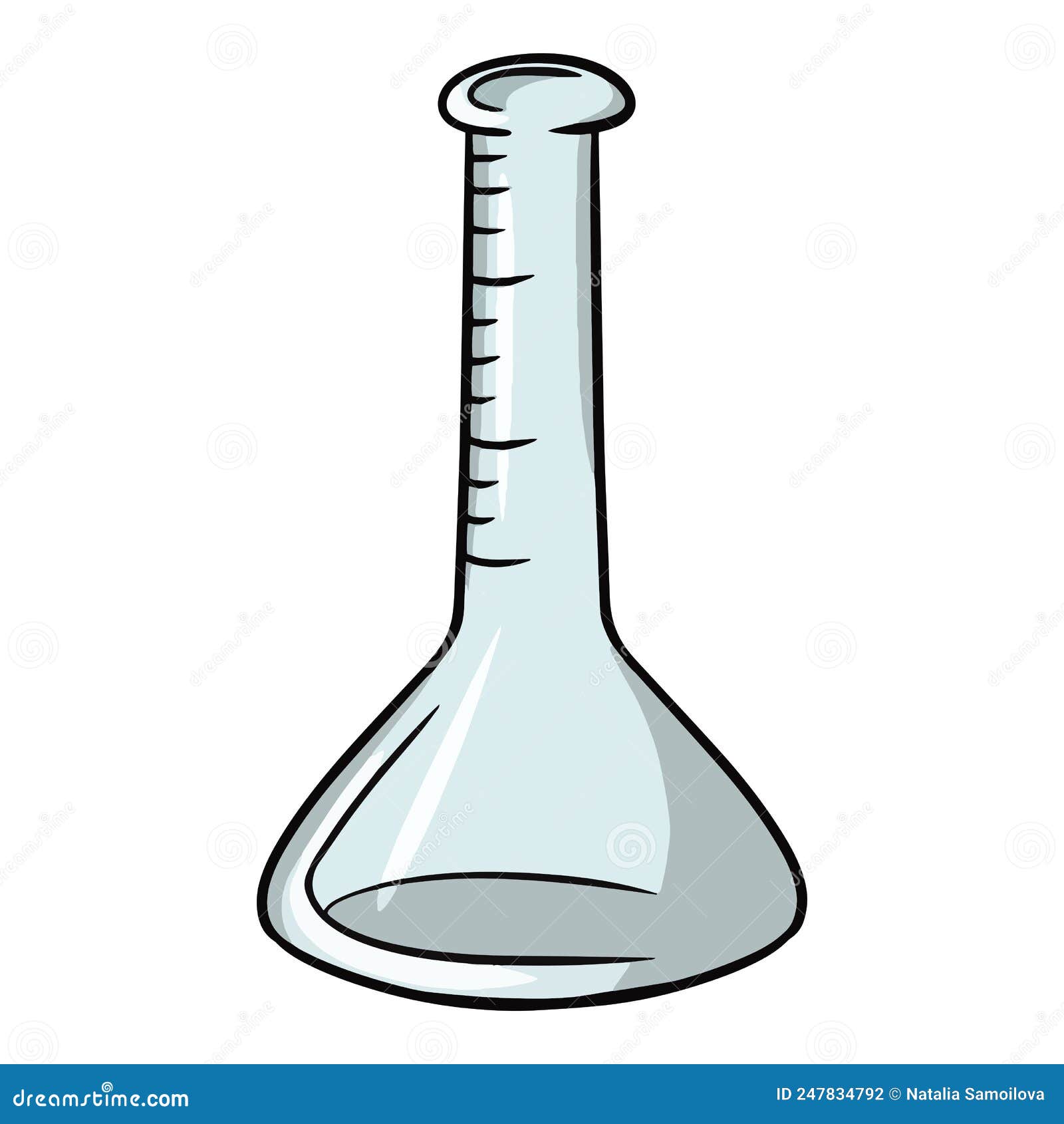 High Glass Triangular Flask For Experiments And Experiments, Vector ...