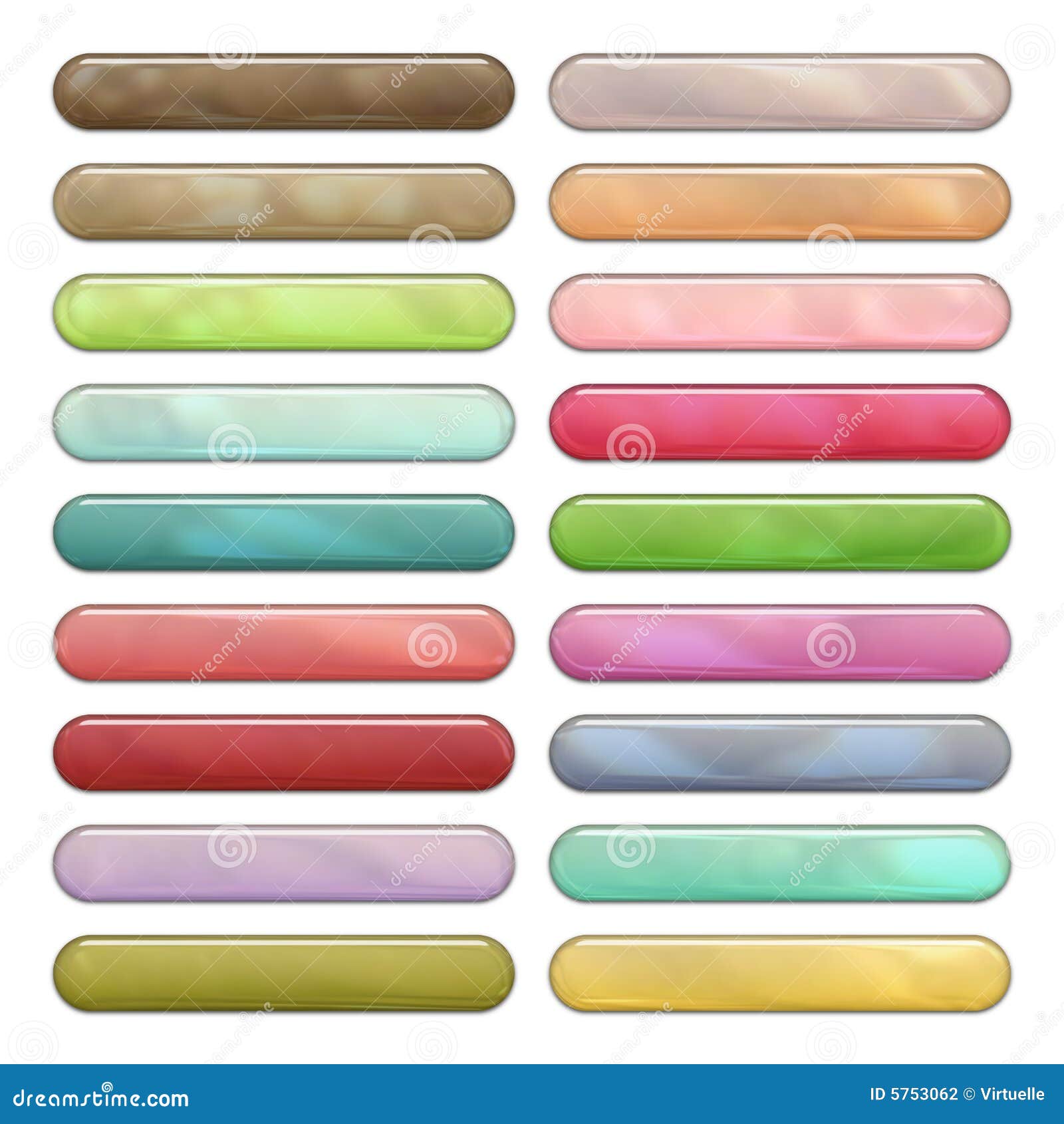 High Gloss Rounded Web Buttons in Cool Colors Stock Illustration ...