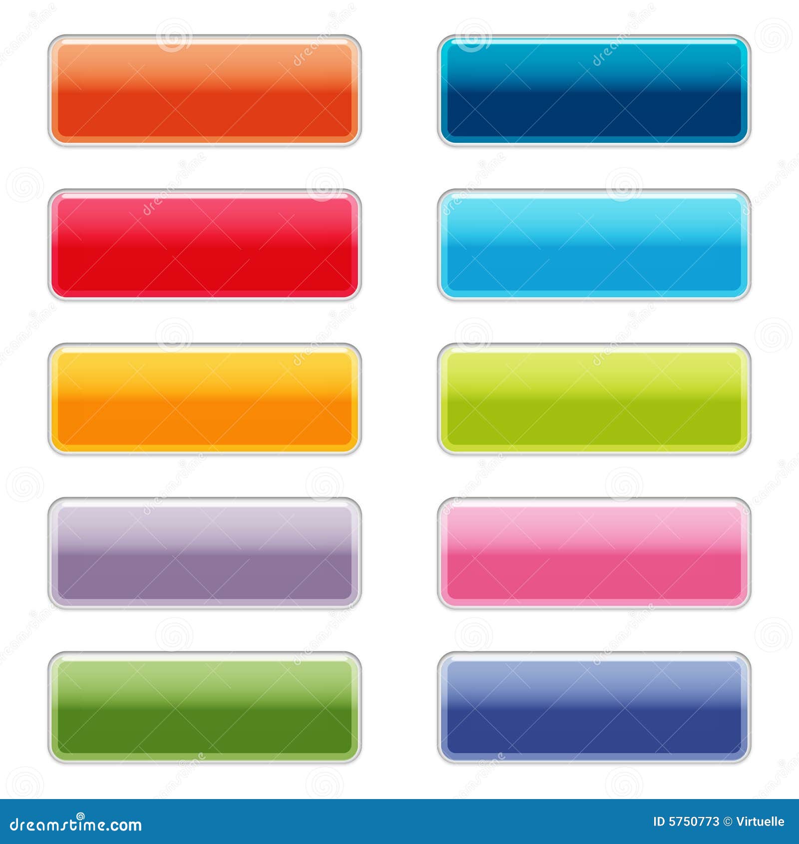 High Gloss Web Buttons in Bright Colors Stock Illustration ...