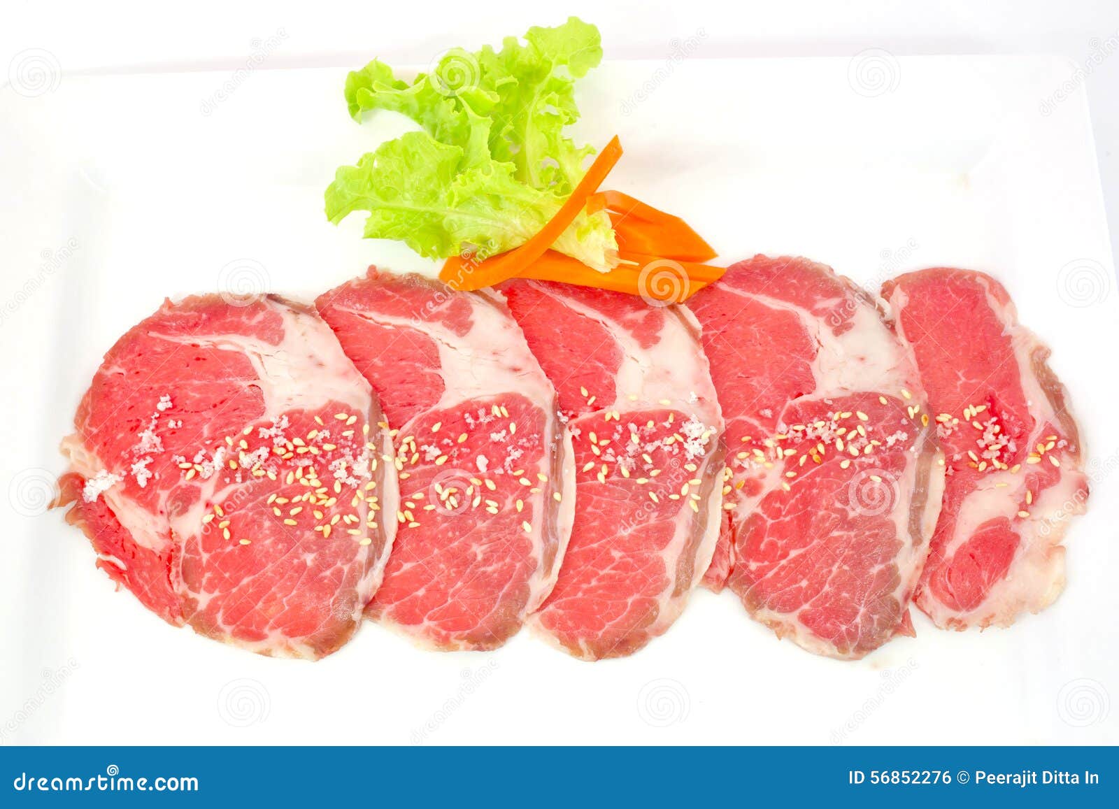 High Grade Sliced Hida Wagyu Beef Isolated on White Background Stock ...
