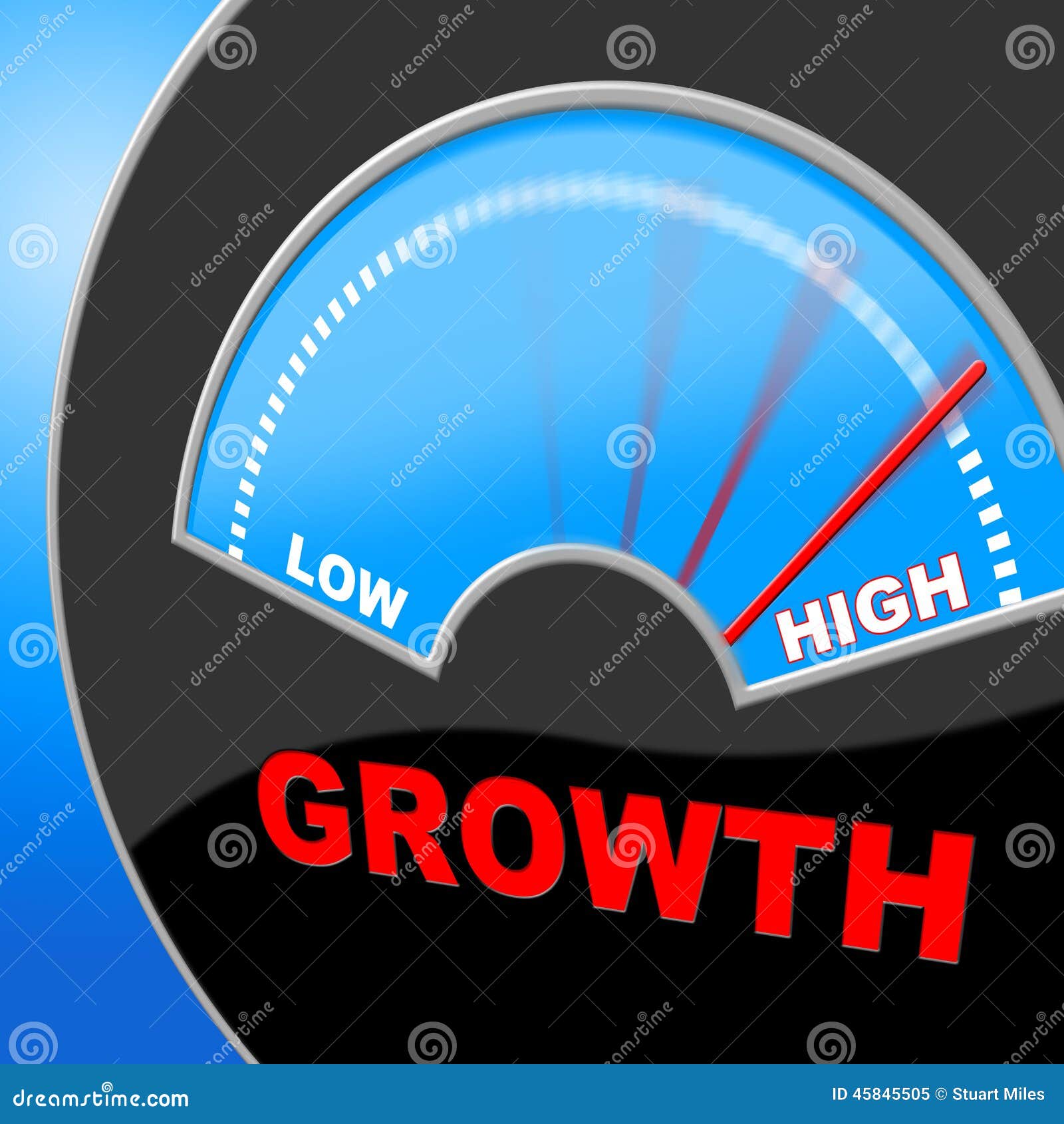 High Growth Means Gain Increase and Rise Stock Illustration ...