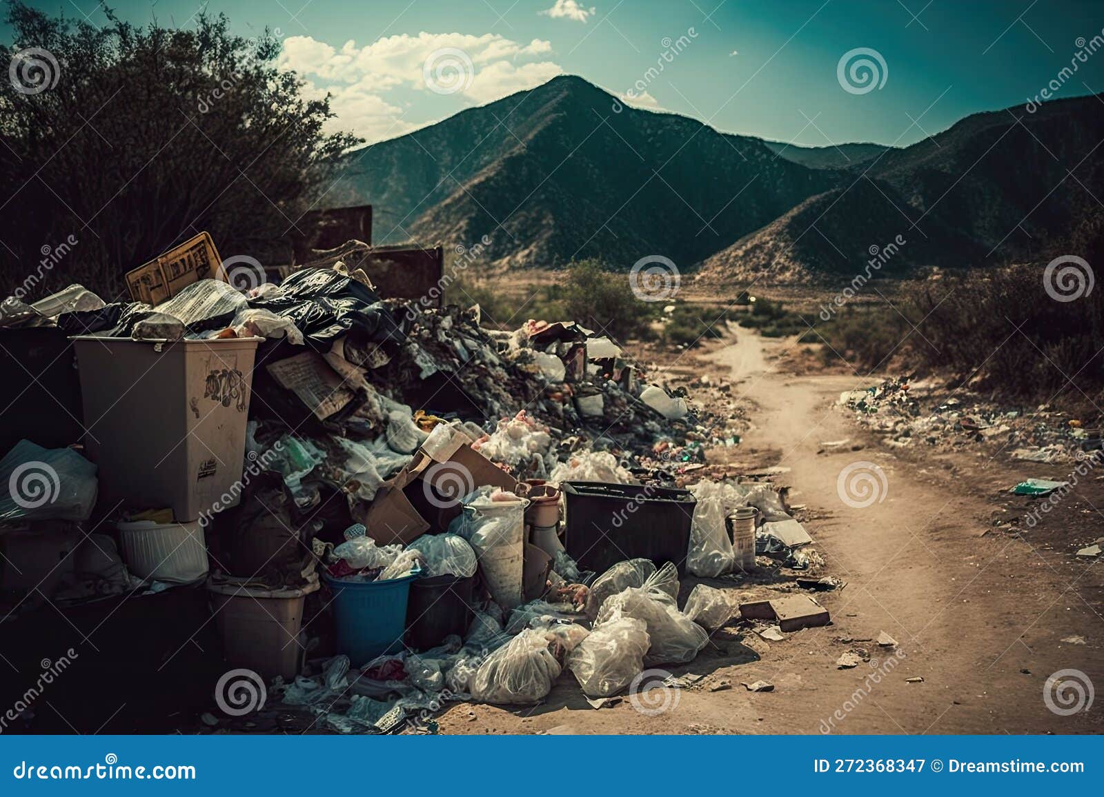 High Heaps of Garbage Accumulated in Open Air from Overflowing Garbage ...