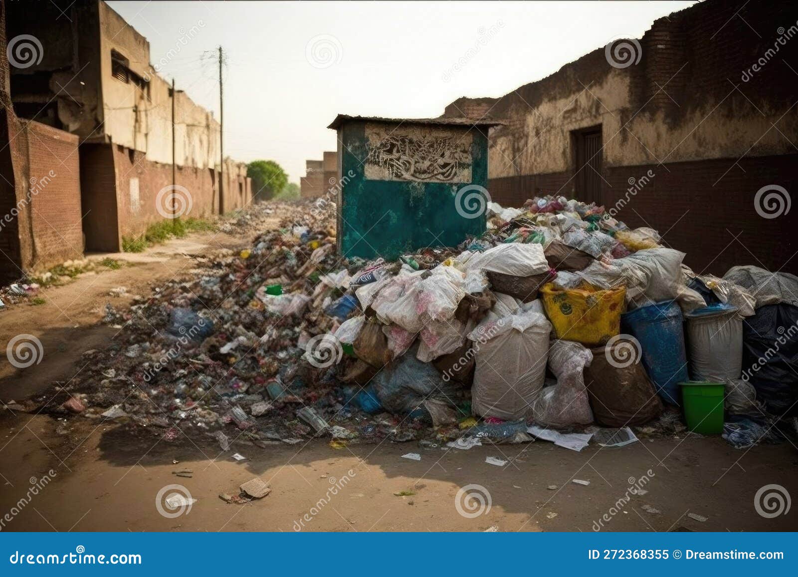 High Heaps of Garbage Accumulated in Open Air from Overflowing Garbage ...
