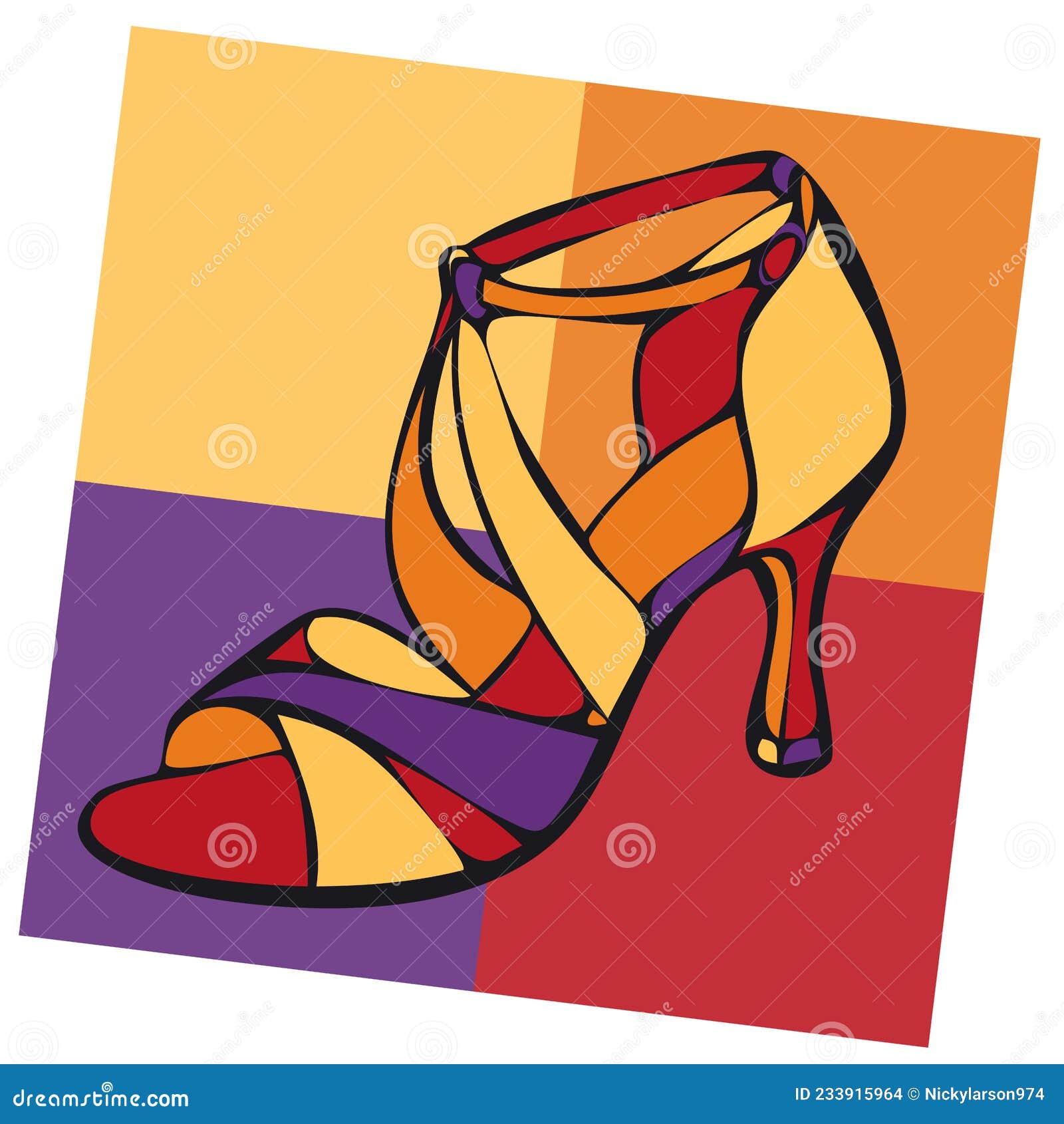 High Heel Abstract Patchwork Design Stock Vector - Illustration of ...