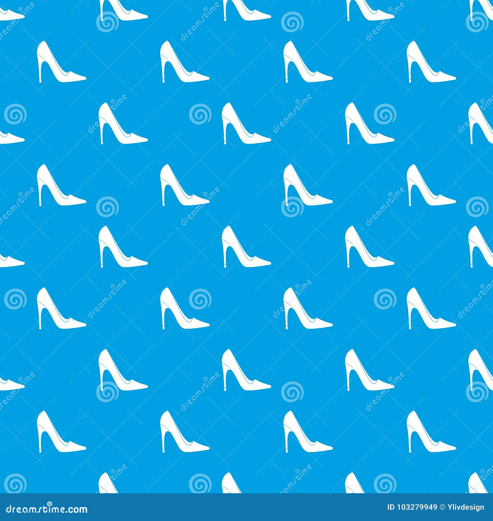 High Heel Shoe Pattern Seamless Blue Stock Vector - Illustration of ...