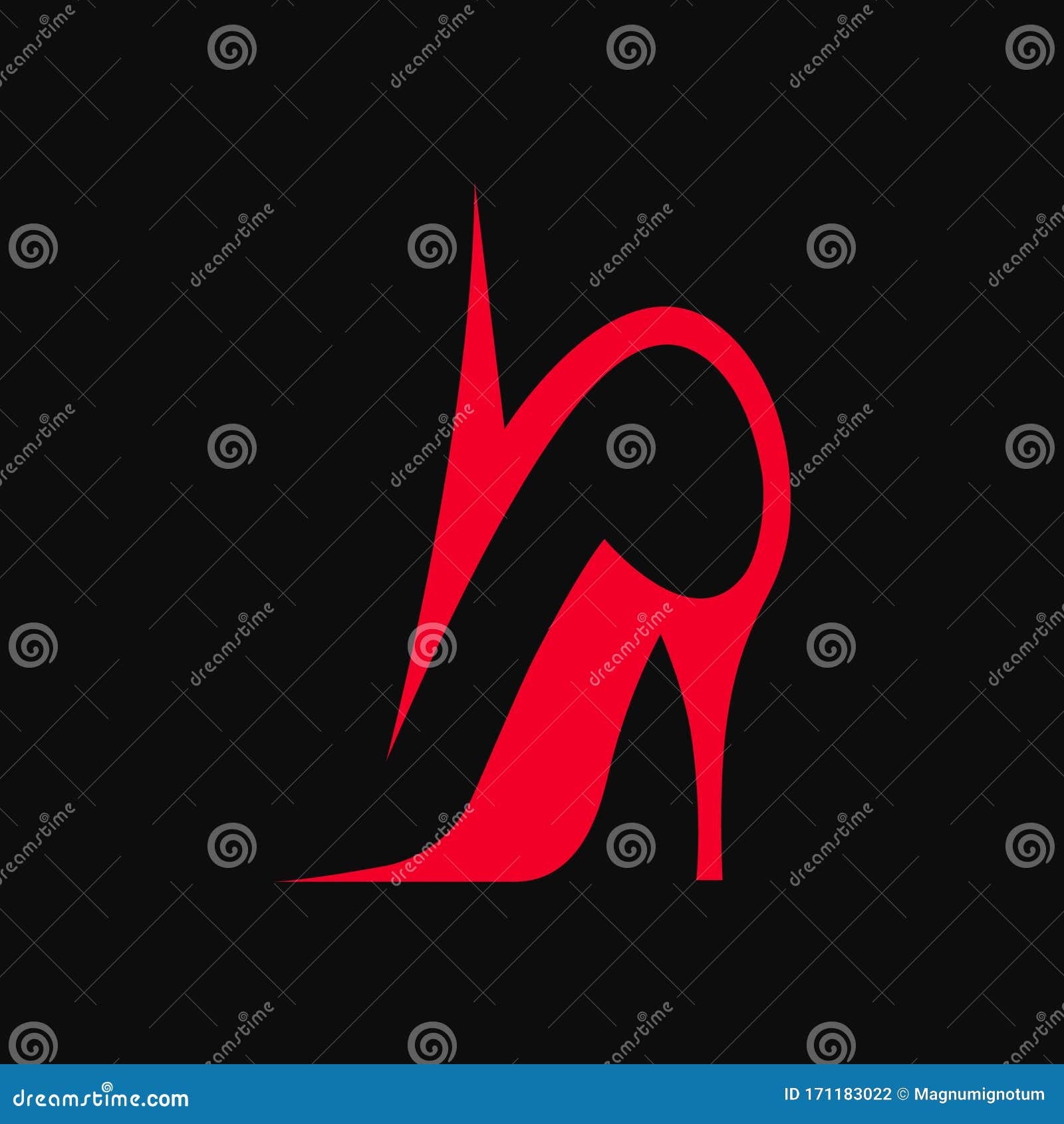 High Heel Shoe Symbol on Black Stock Vector - Illustration of sign ...