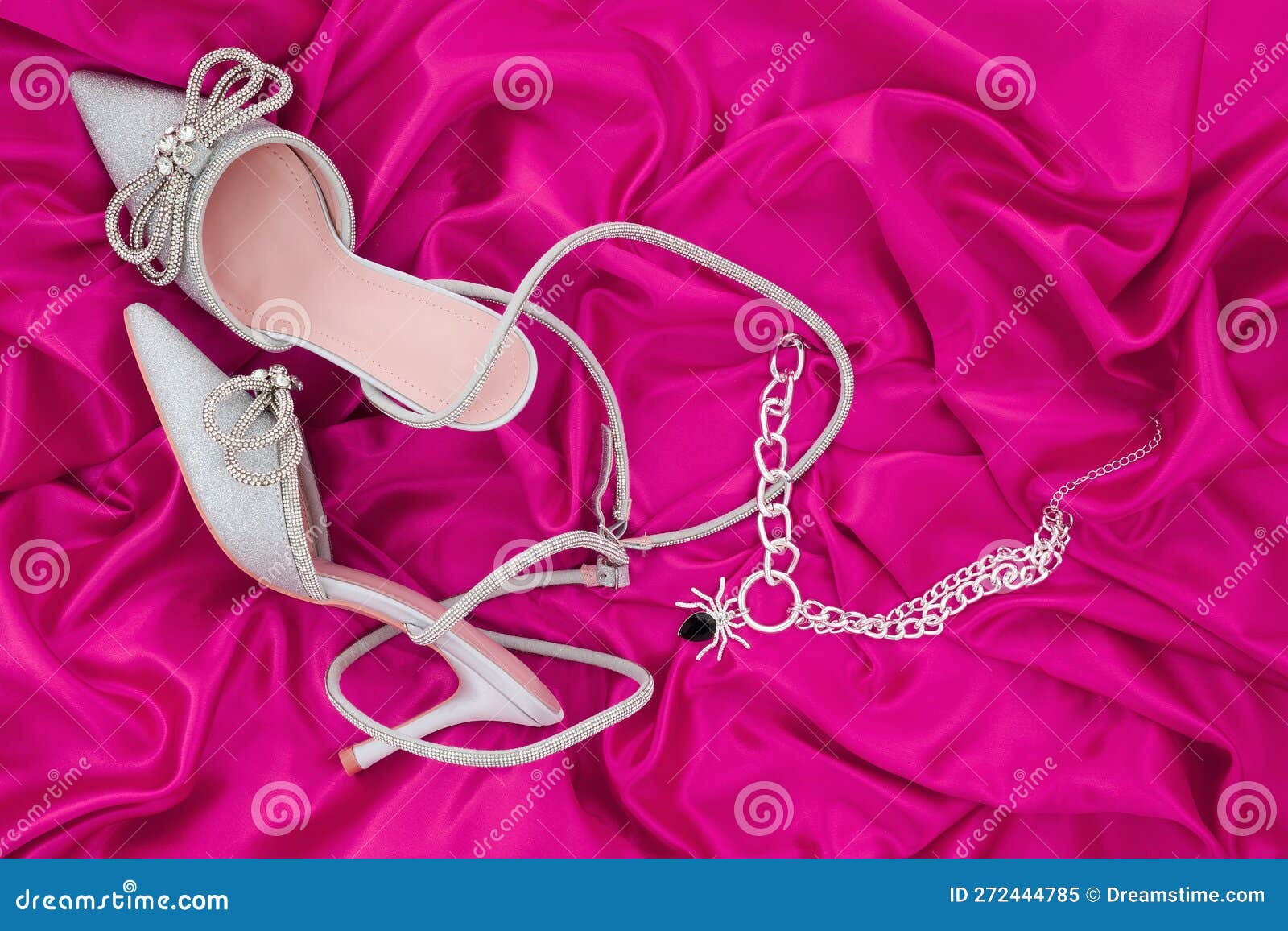High Heel Shoes on a Pink Background Stock Image - Image of beauty ...