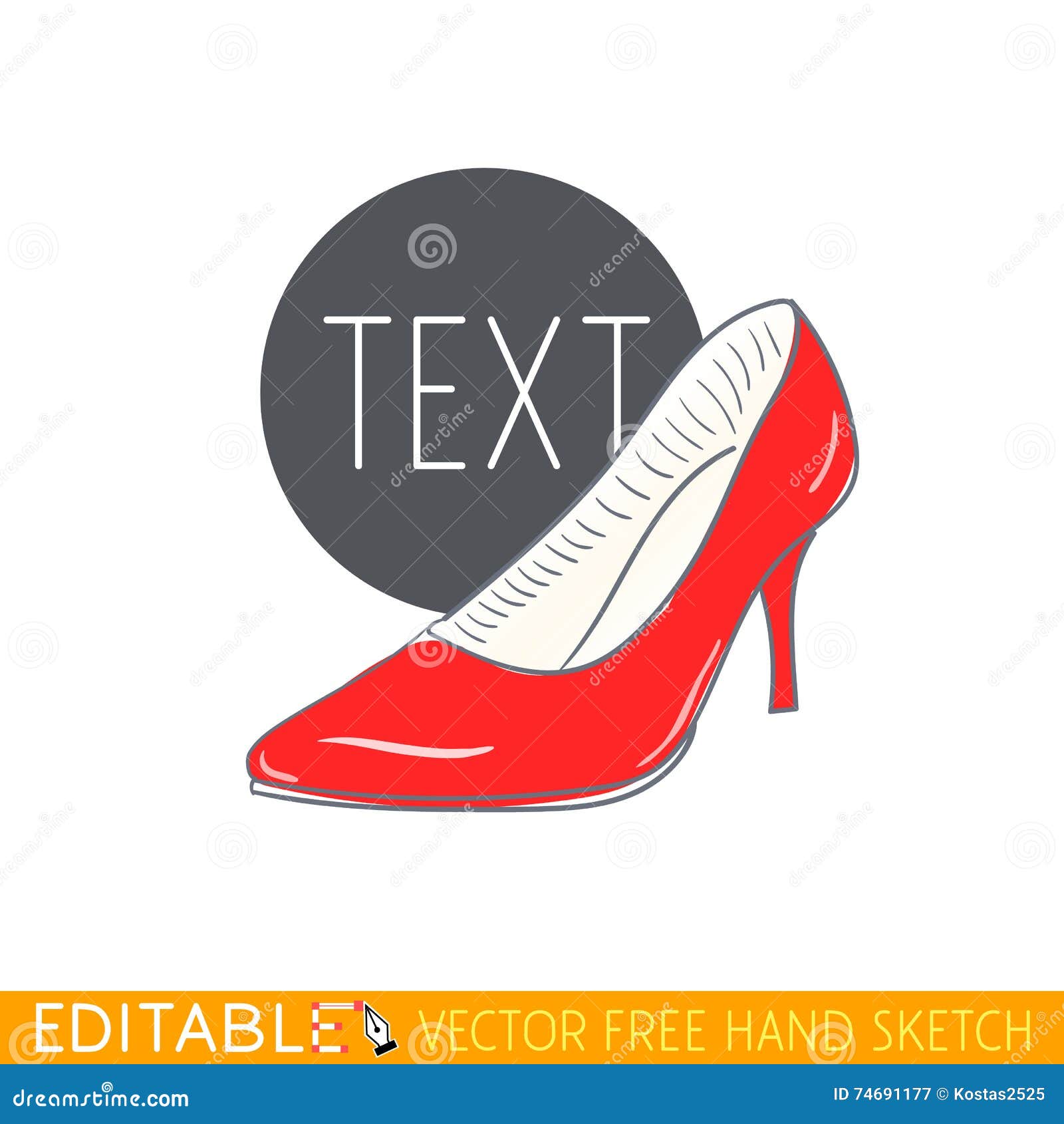 High Heel Woman Shoe. Red Stiletto Stock Vector - Illustration of ...
