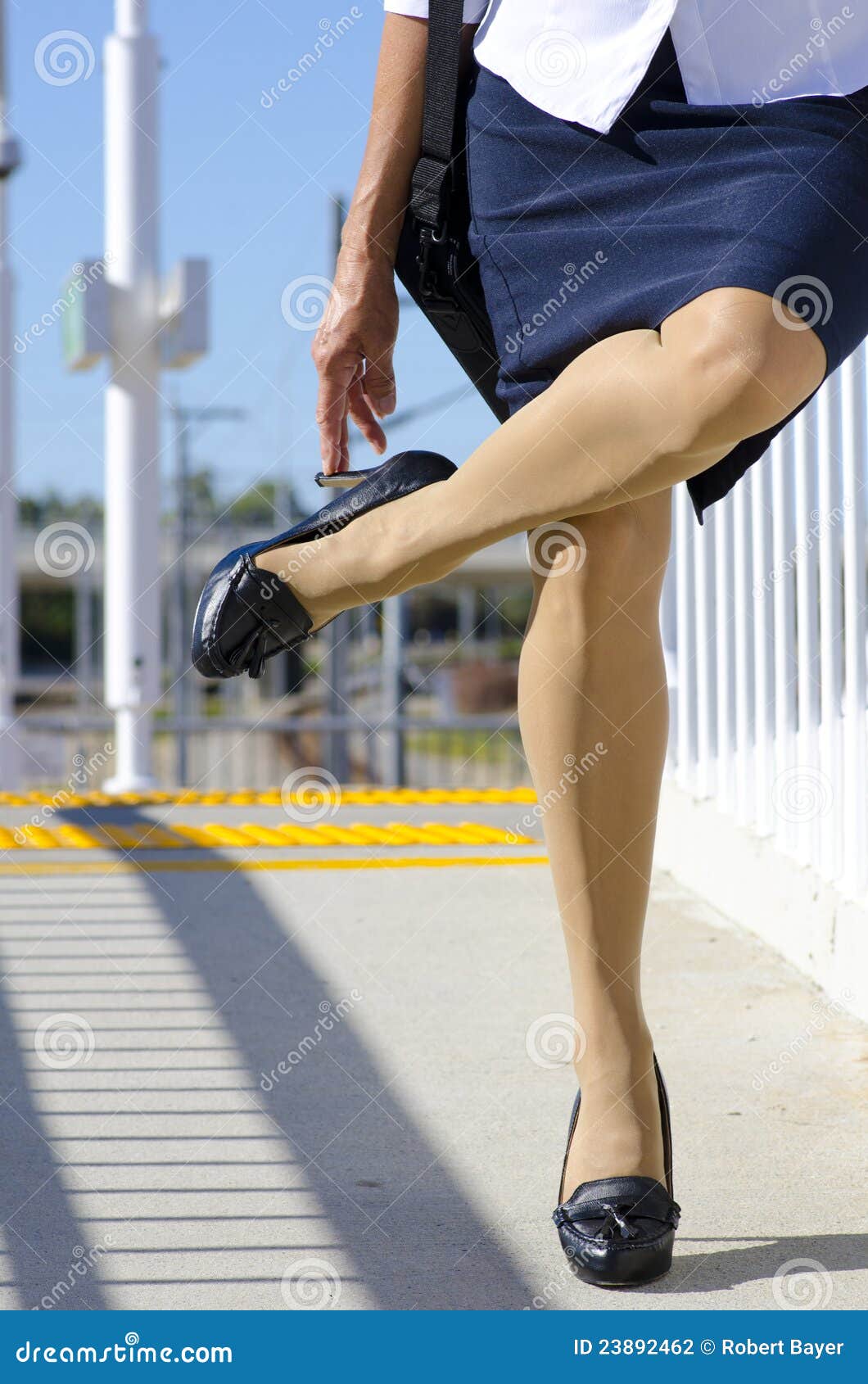 High Heel Woman with Sour Legs Stock Photo - Image of glasses, coat ...