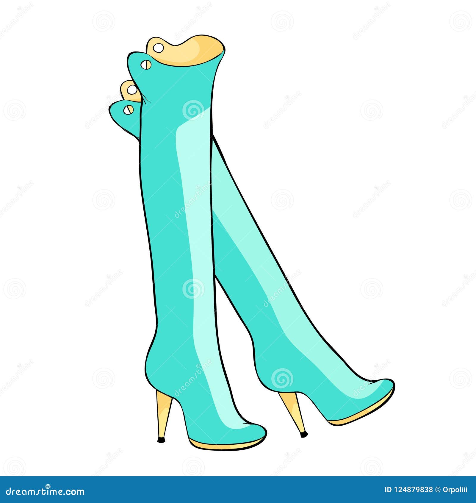 High-heeled Boots for Women. Vector Illustration Stock Vector ...
