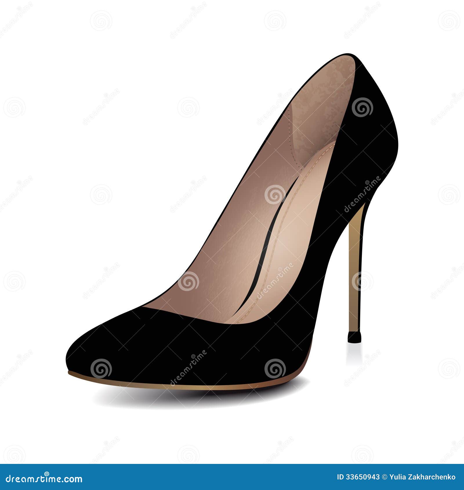 High Heels Black Shoe stock vector. Illustration of black - 33650943