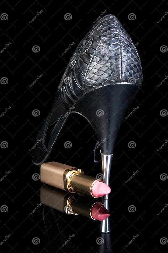 High heels and lipstick stock photo. Image of passion - 1841544