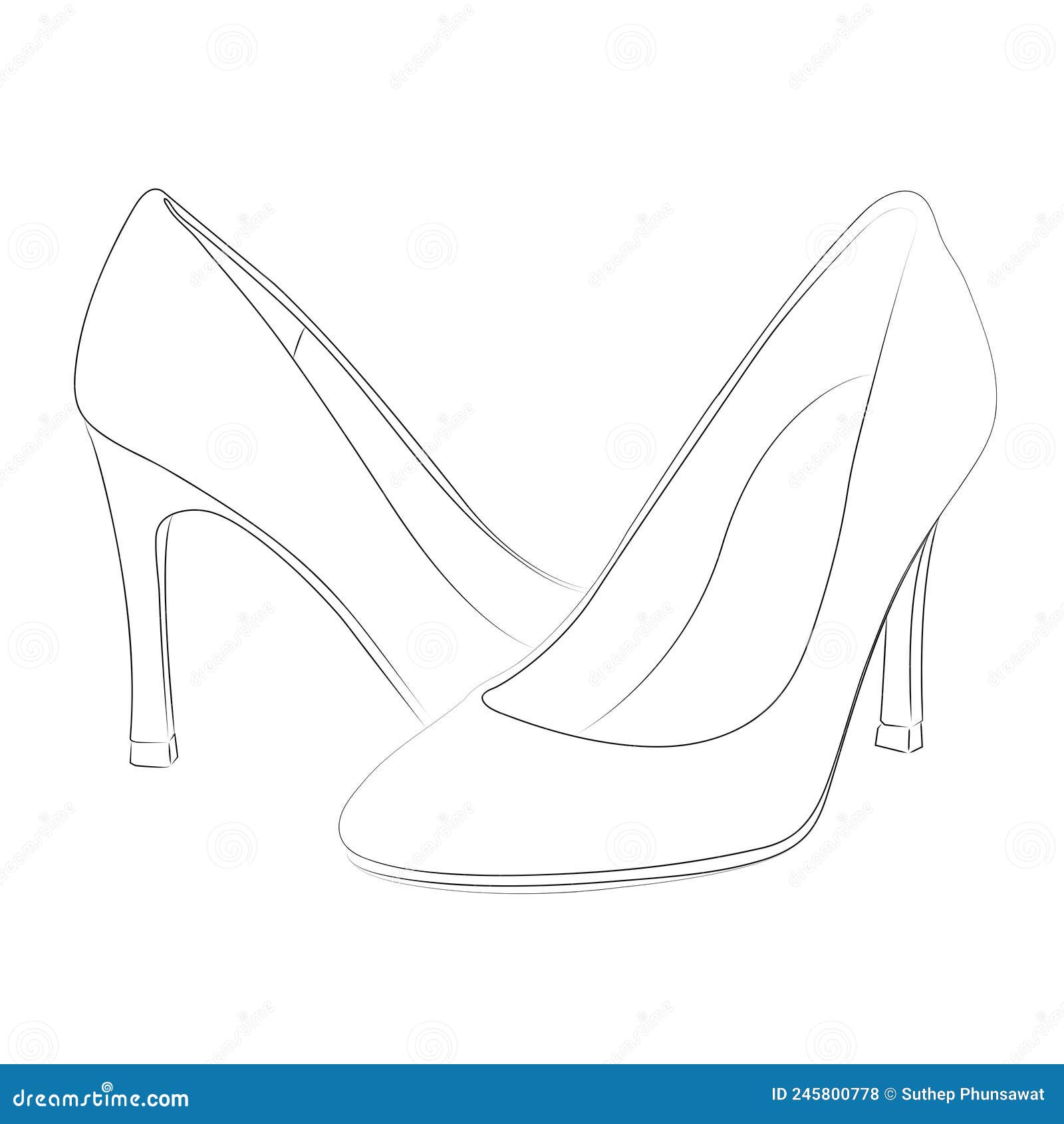 High Heels Outline Style Vector Design Element Stock Vector ...