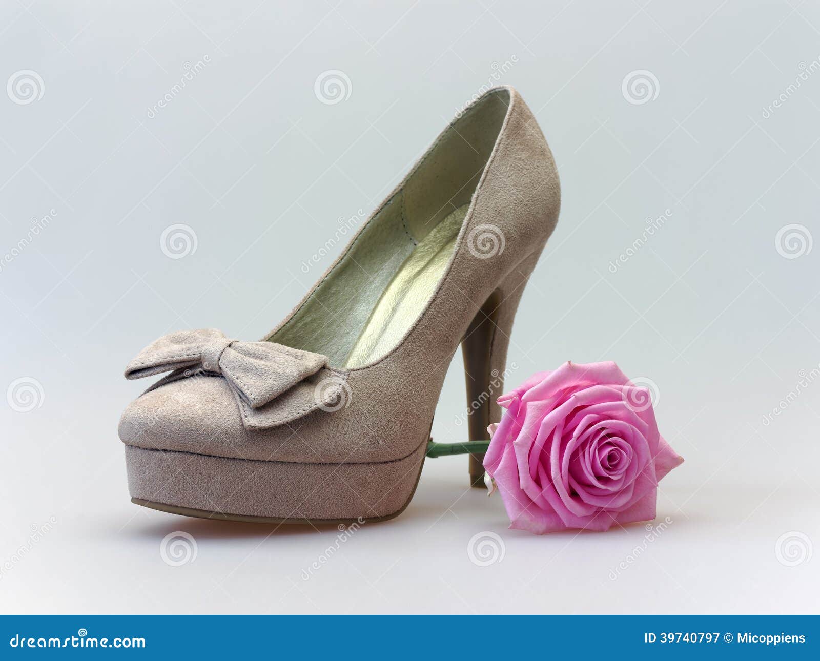 High heels with pink rose stock image. Image of designer - 39740797