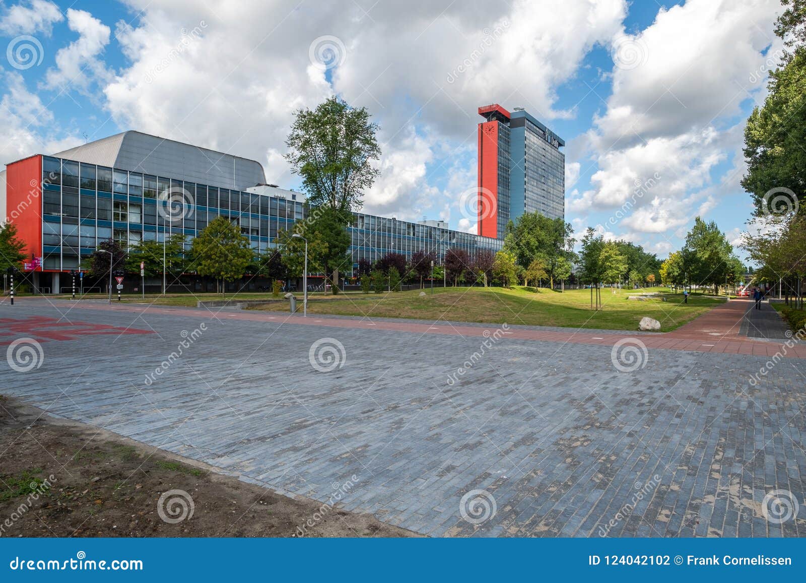 High Iconic University Building in Perspective View. Editorial ...