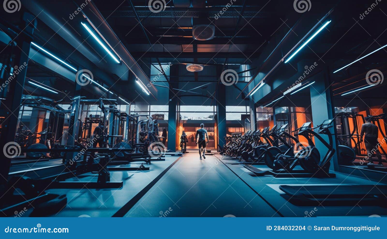 High-Intensity Teamwork - a Modern Gym Workout Session Stock ...