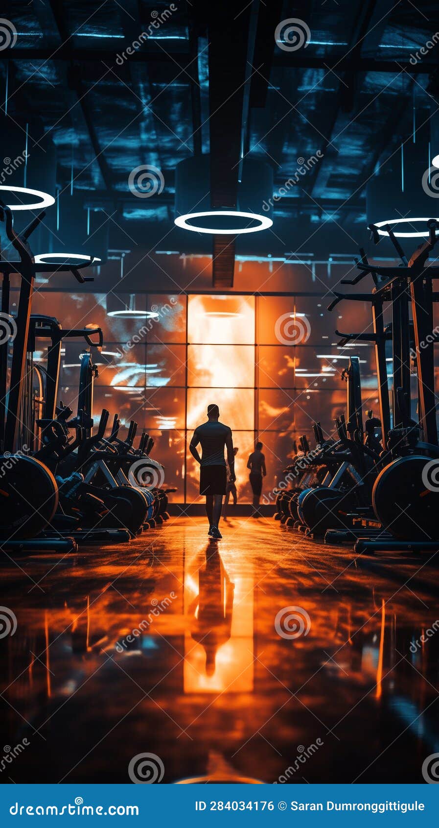 High-Intensity Teamwork - a Modern Gym Workout Session Stock ...