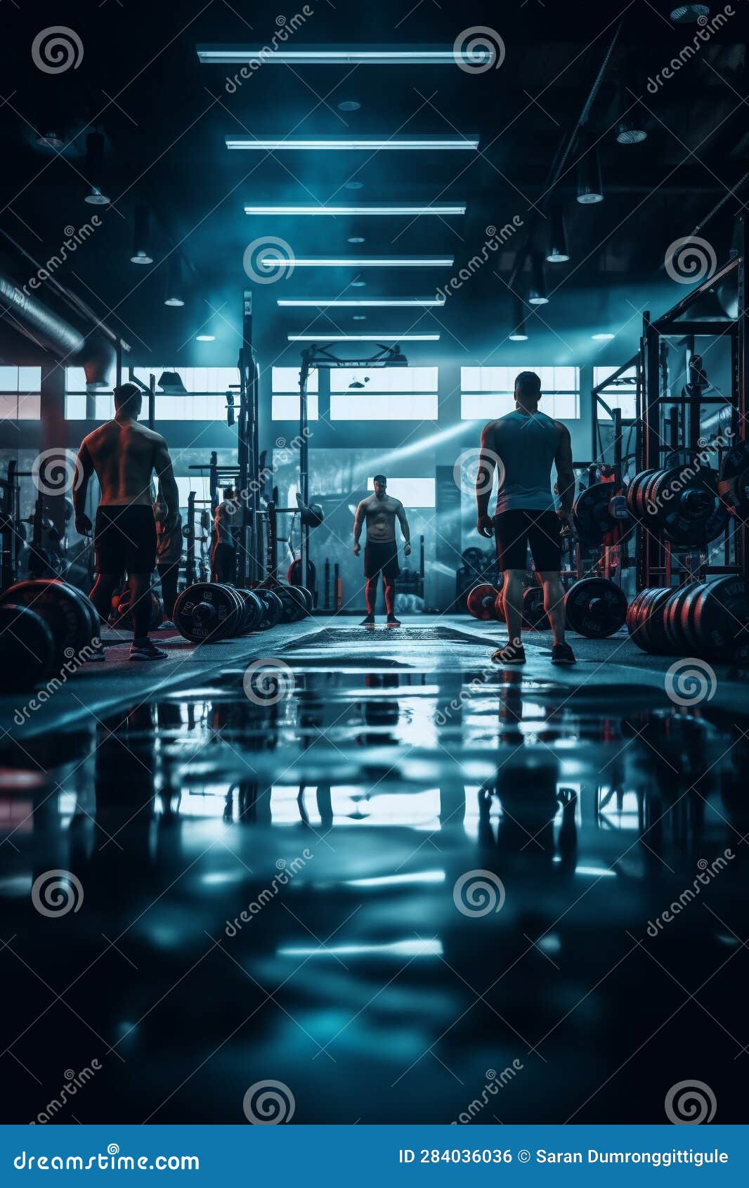 High-Intensity Teamwork - a Modern Gym Workout Session Stock ...