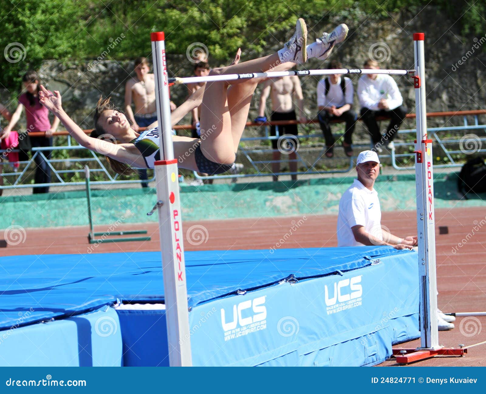 On the high jump editorial photo. Image of girl, college - 24824771