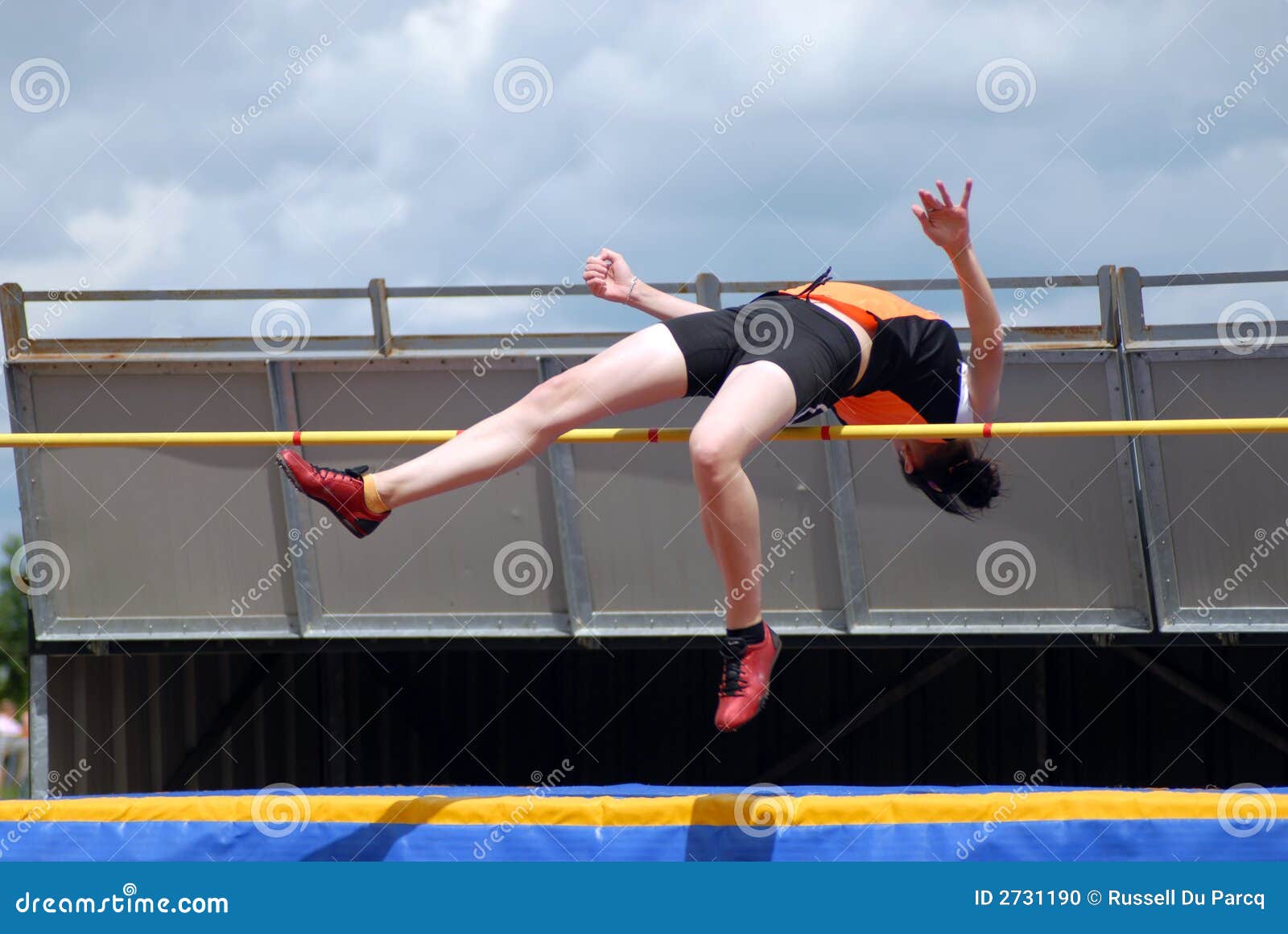 High Jump stock photo. Image of young, clouds, height - 2731190