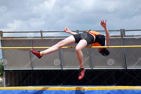 High Jump stock photo. Image of young, clouds, height - 2731190