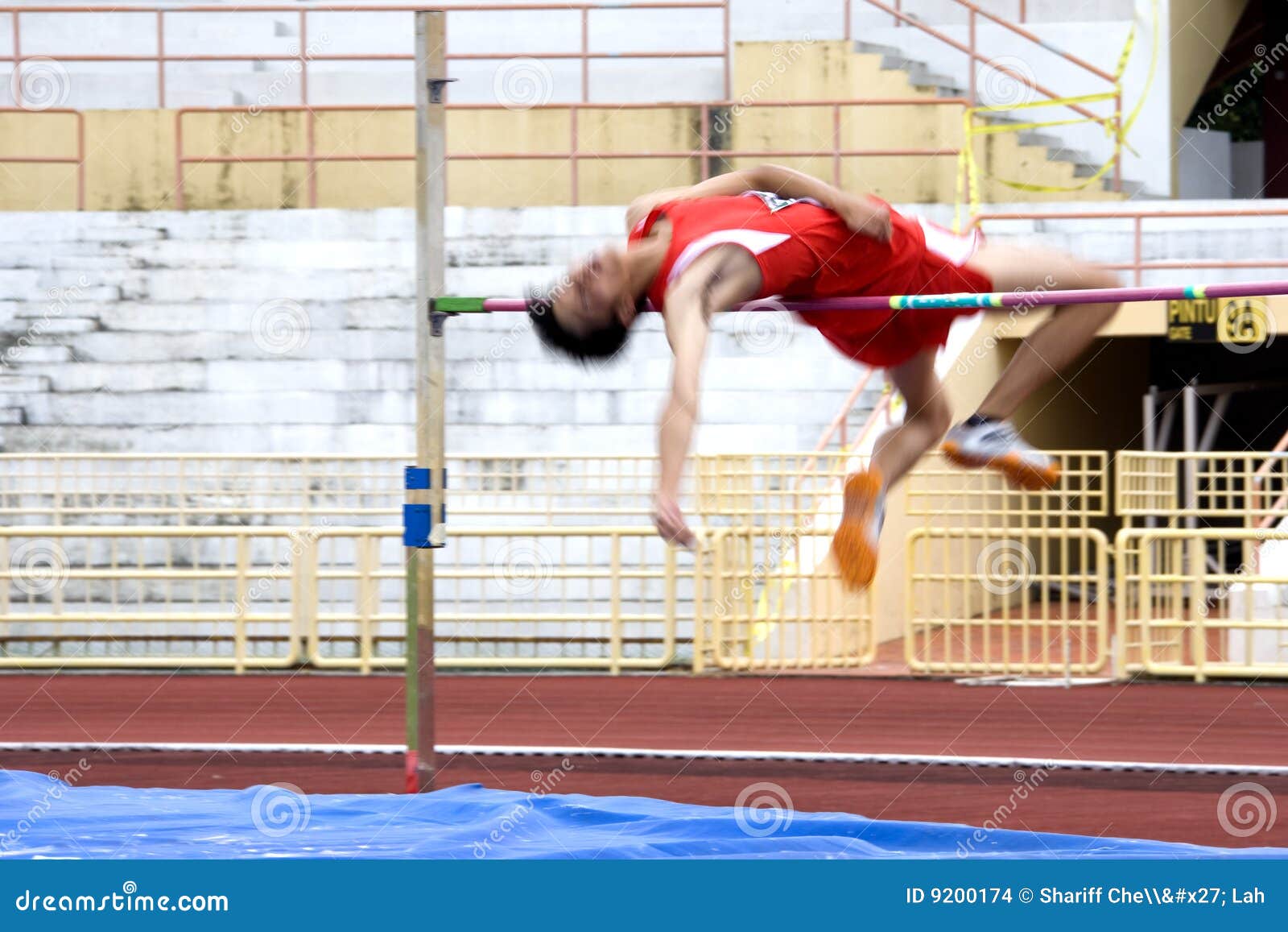 High Jump Action (Blurred) stock photo. Image of compete - 9200174
