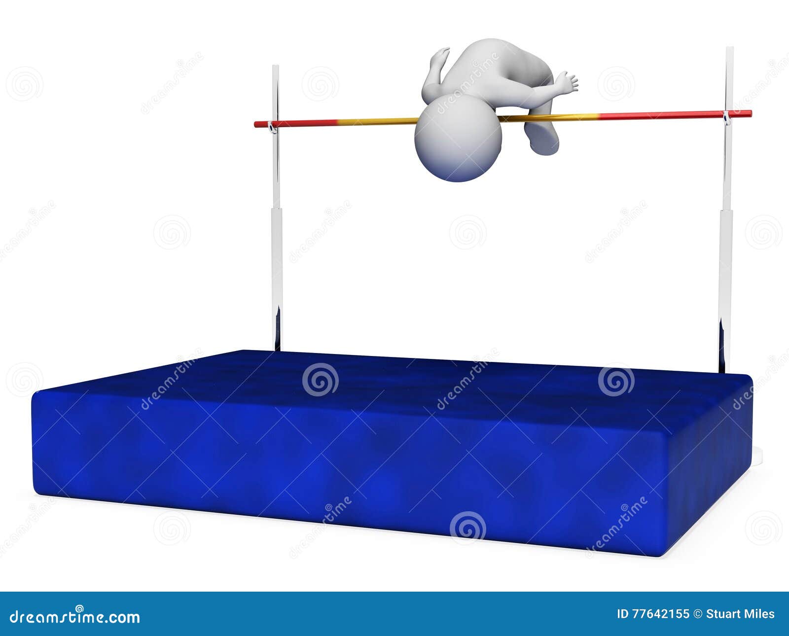 High Jump Indicates Pole Vault and Athletic 3d Rendering Stock ...