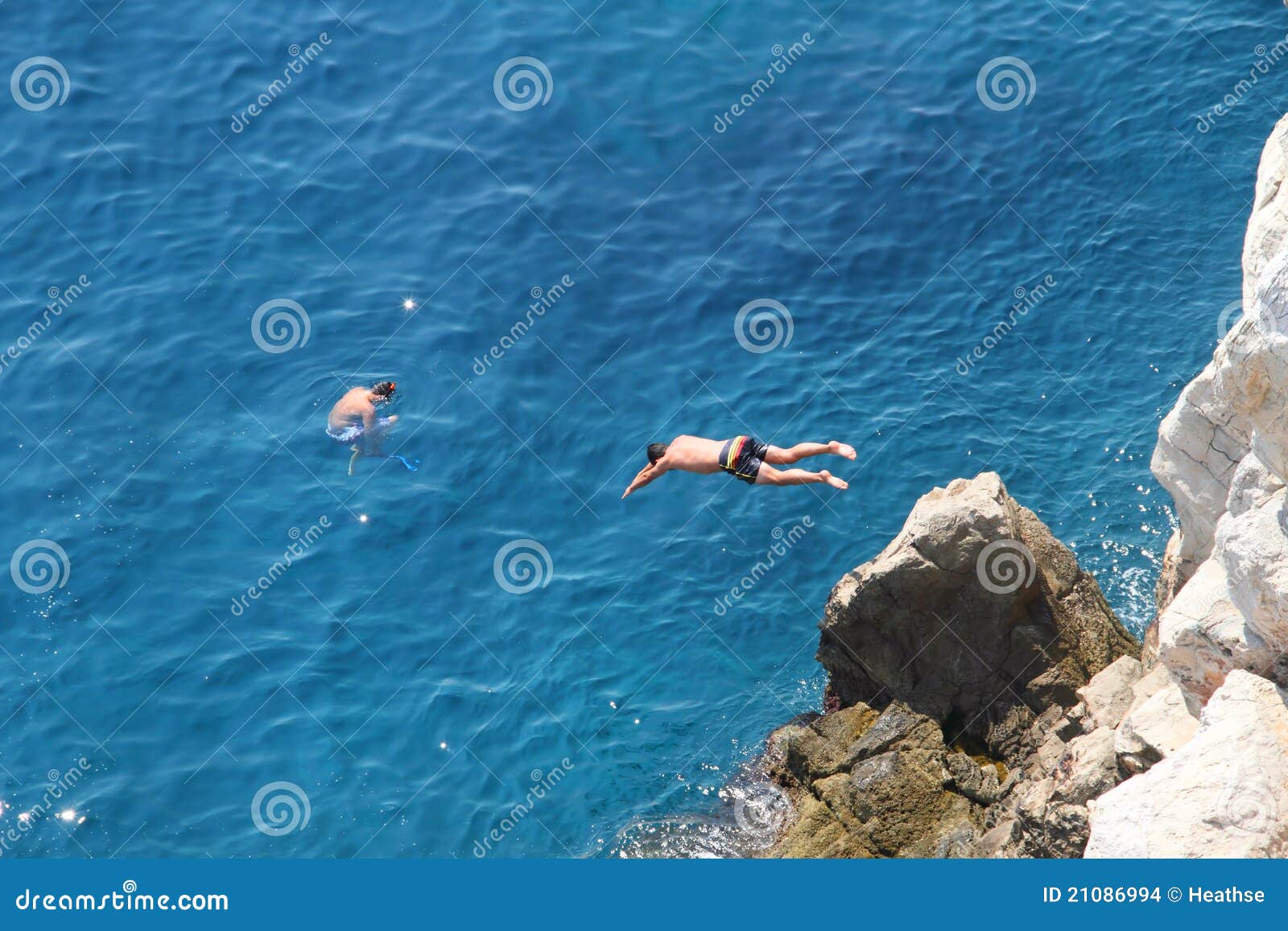 High jump into the sea. editorial stock image. Image of blue - 21086994