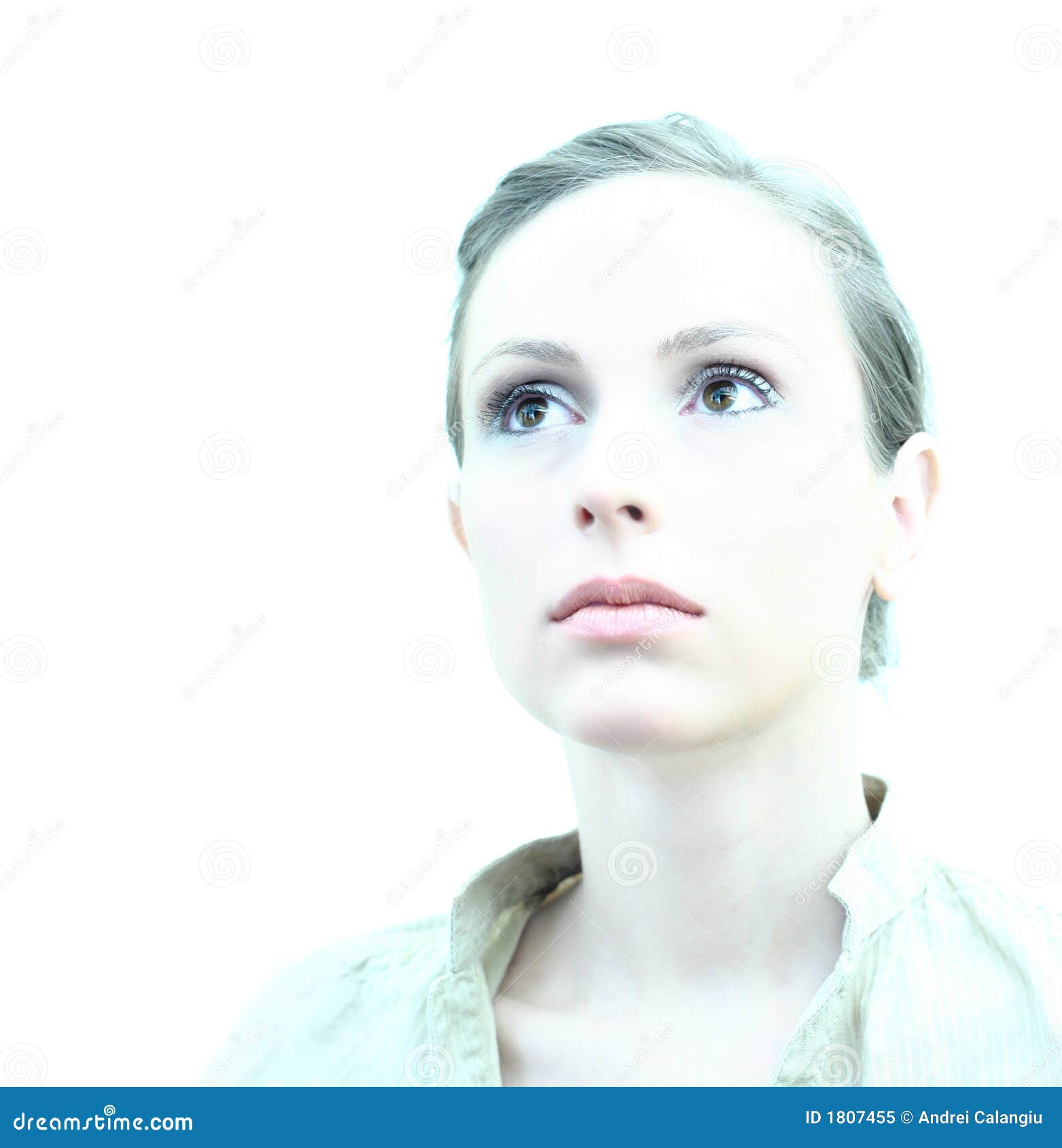 High Key Female Portrait stock image. Image of beauty - 1807455