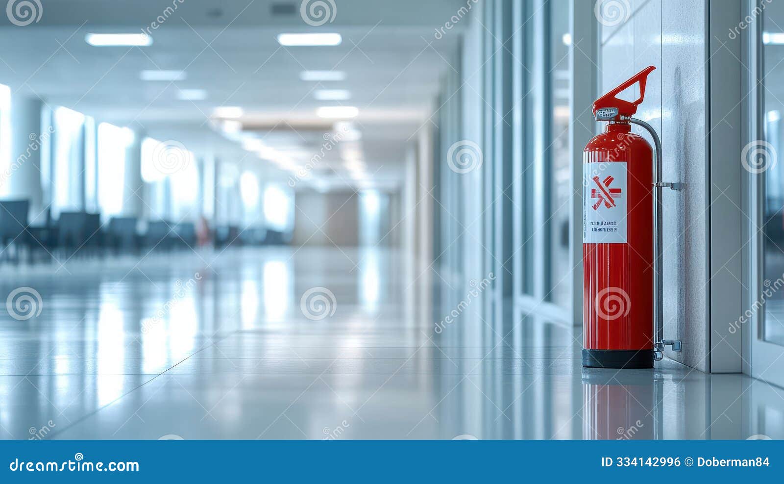 High-key Image of a Fire Extinguisher Station in a Modern and Bright ...