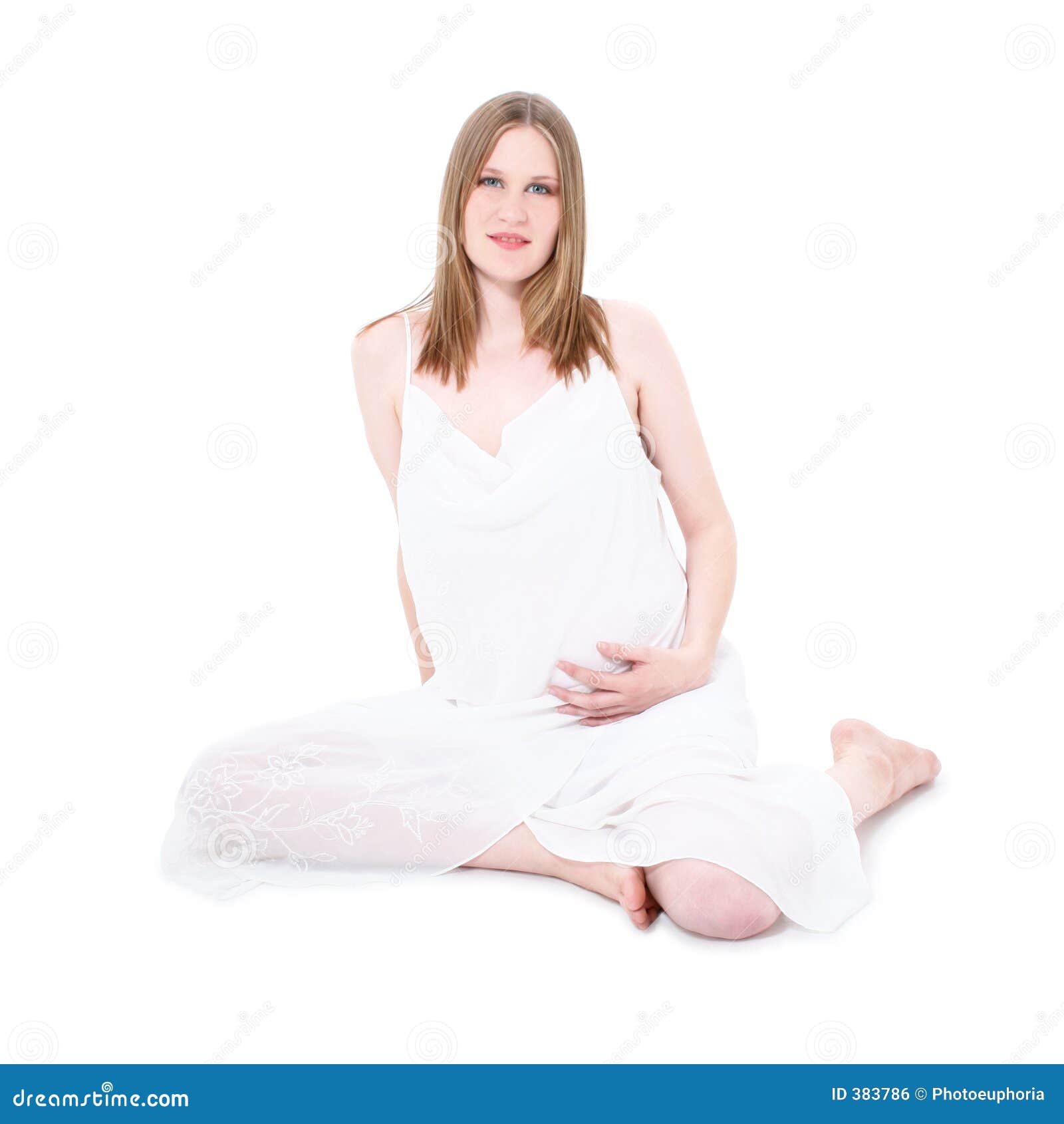 High Key Portrait of an Expecting Mother Stock Photo - Image of ...