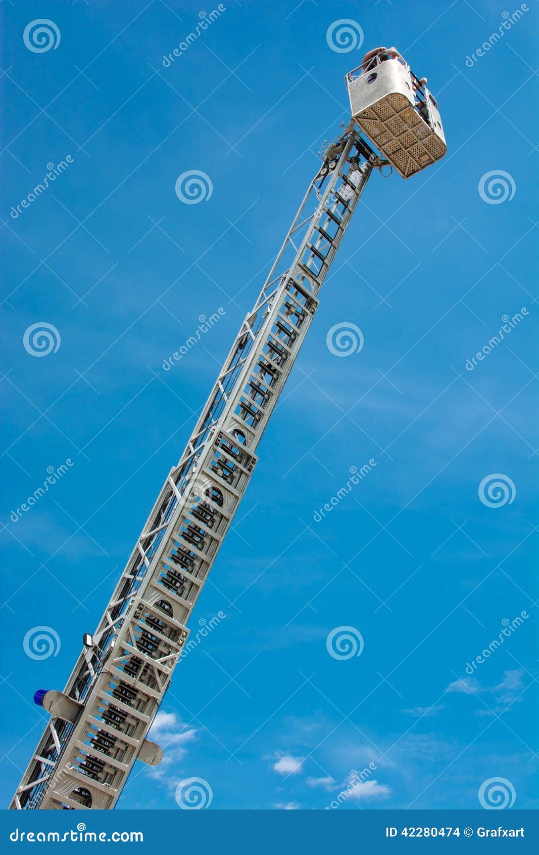 High Ladder with Rescue Basket Stock Photo - Image of aspiration, help ...