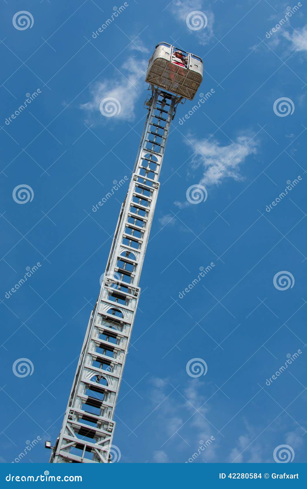 High Ladder with Rescue Basket Stock Photo - Image of aspiration ...