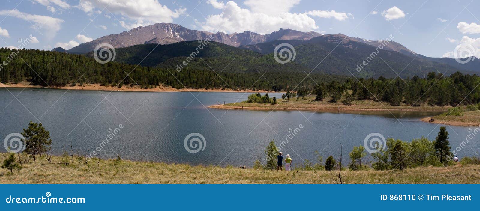 High Lake and Mountain Panorama Stock Photo - Image of lake, outdoors ...