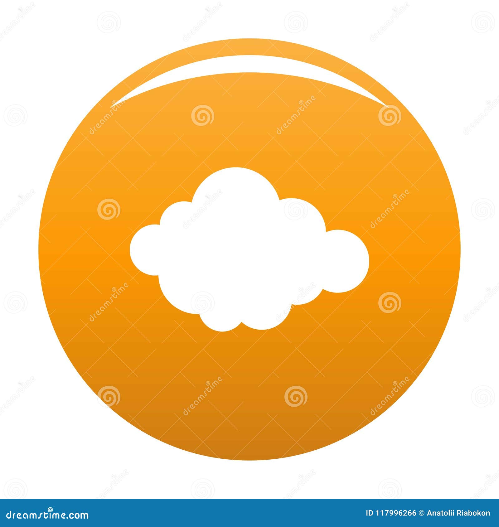 High Layered Cloud Icon Vector Orange Stock Vector - Illustration of ...