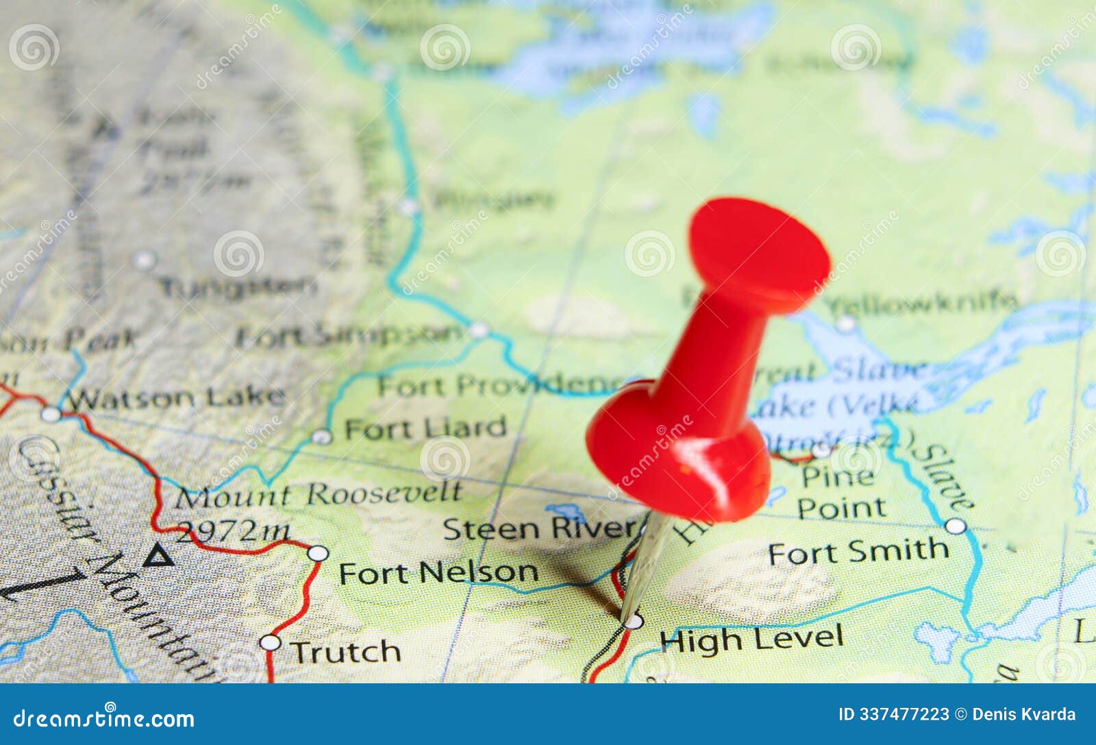 High Level, Canada Pin on Map Stock Image - Image of destination, city: 337477223