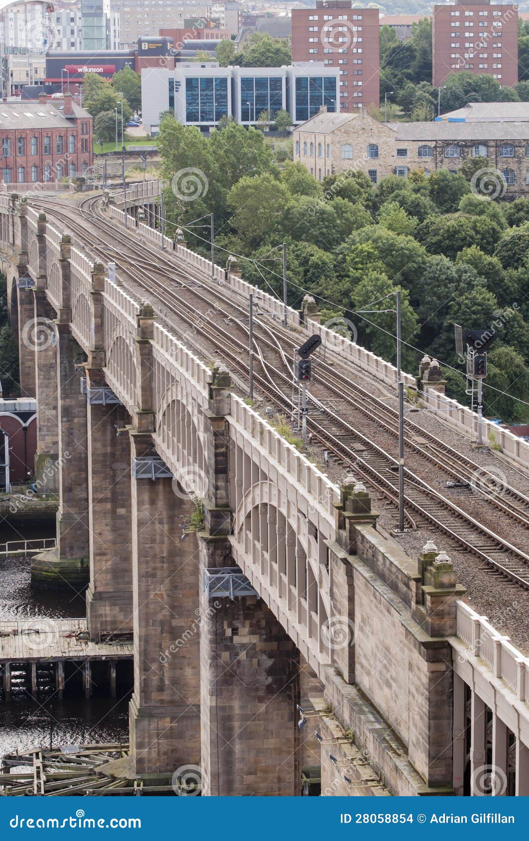 High Level City Train Viaduct Stock Photo - Image of water, transport ...