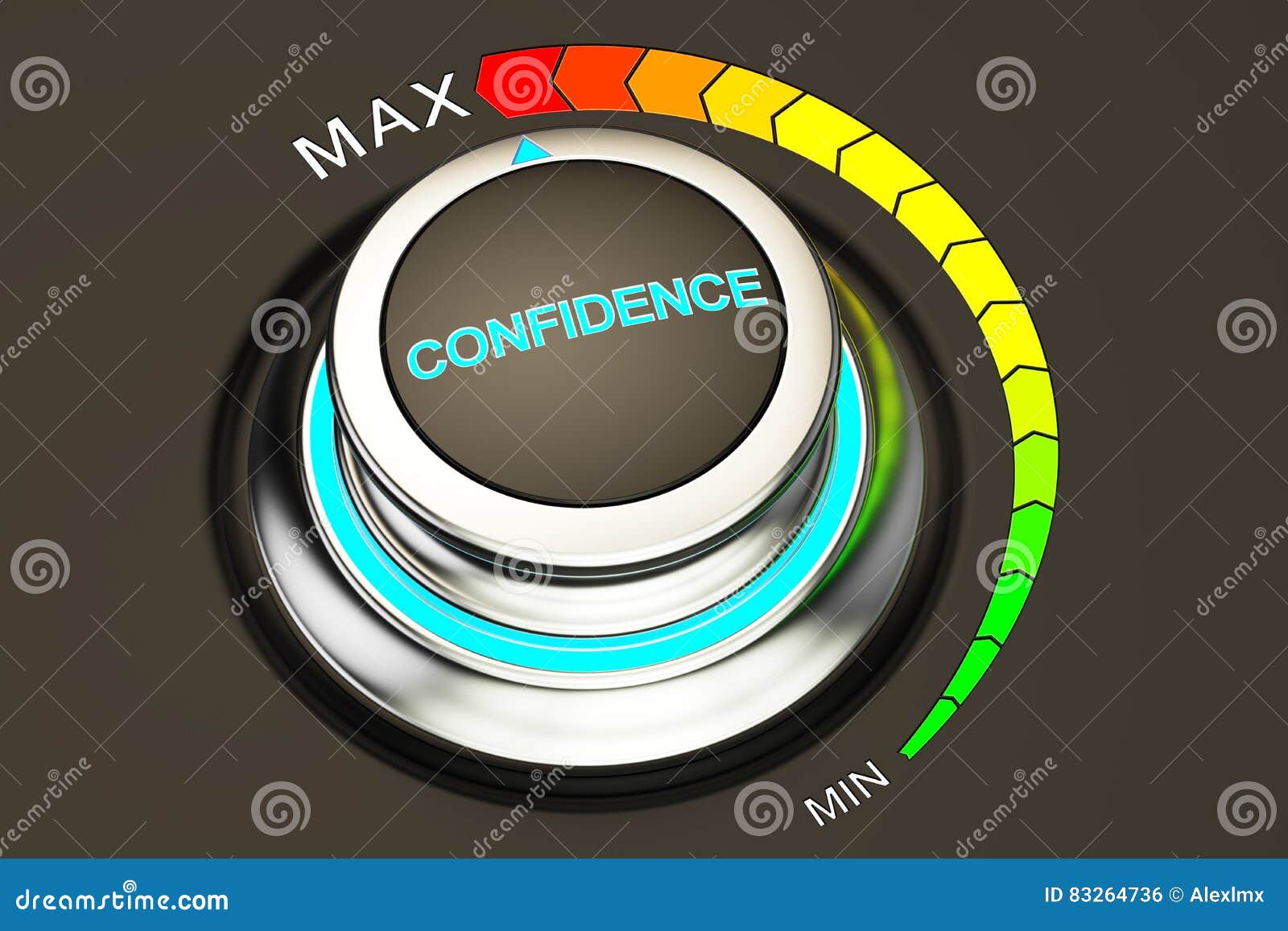 High Level of Confidence Concept, Knob. 3D Rendering Stock Illustration ...