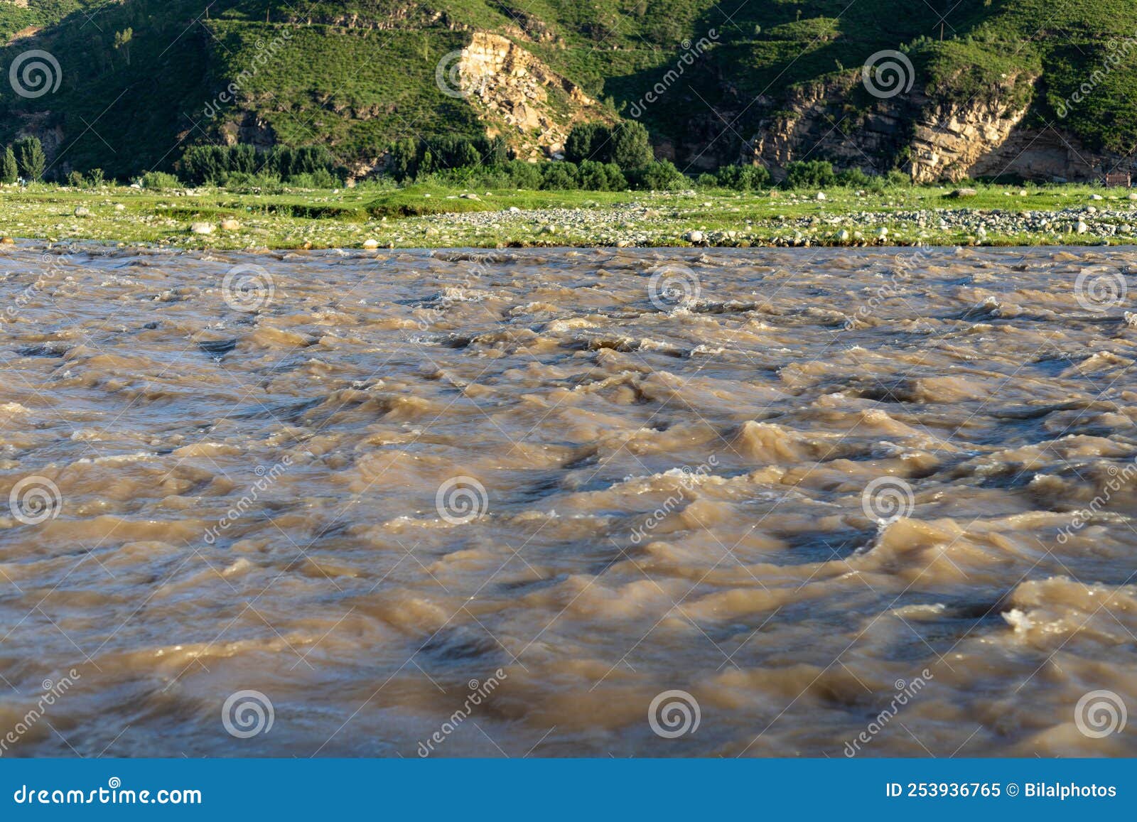 High Level Flood in the River Stock Image - Image of water, torrent ...