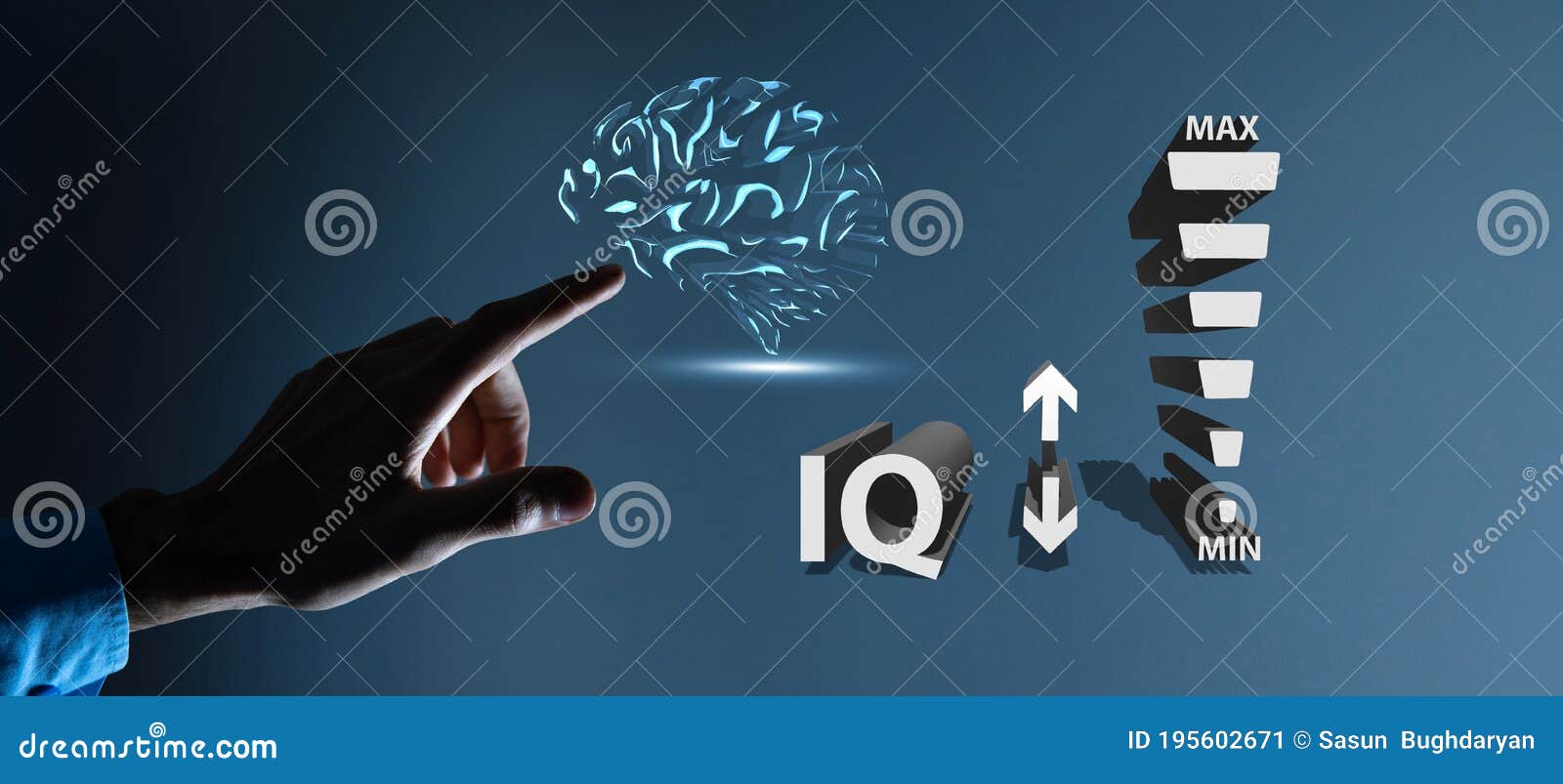 High Level of IQ Concept, 3D Rendering Stock Image - Image of high ...