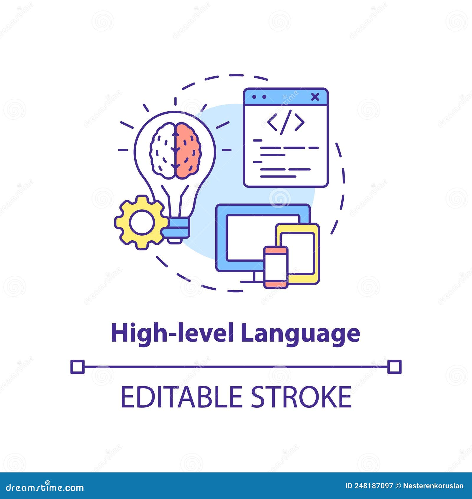 High Level Language Concept Icon Stock Vector - Illustration of system ...