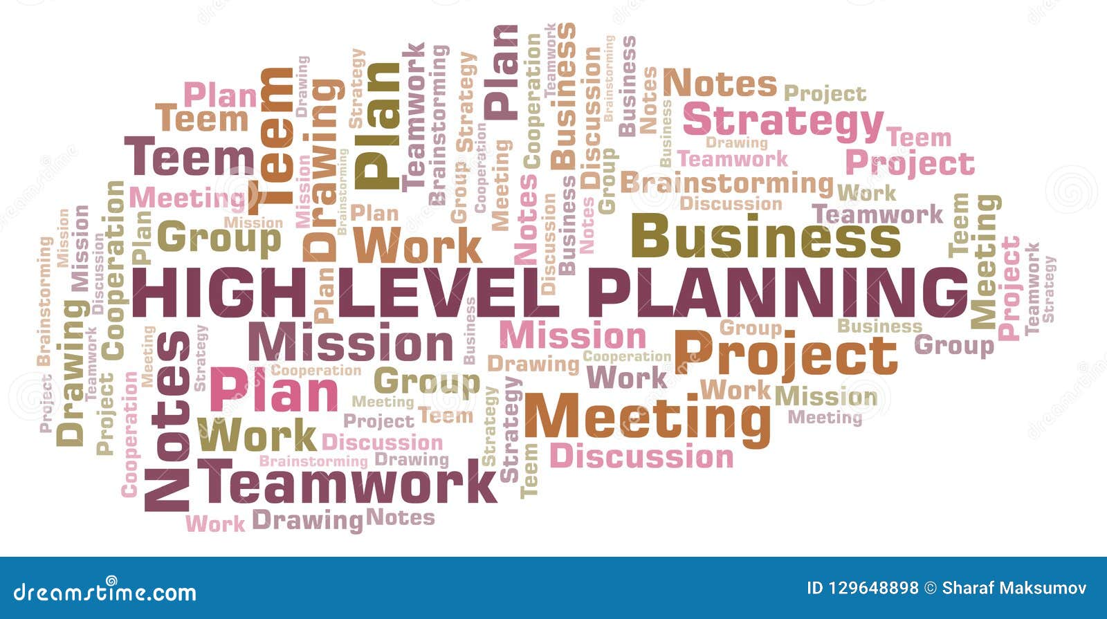 High Level Planning Word Cloud. Stock Illustration - Illustration of ...