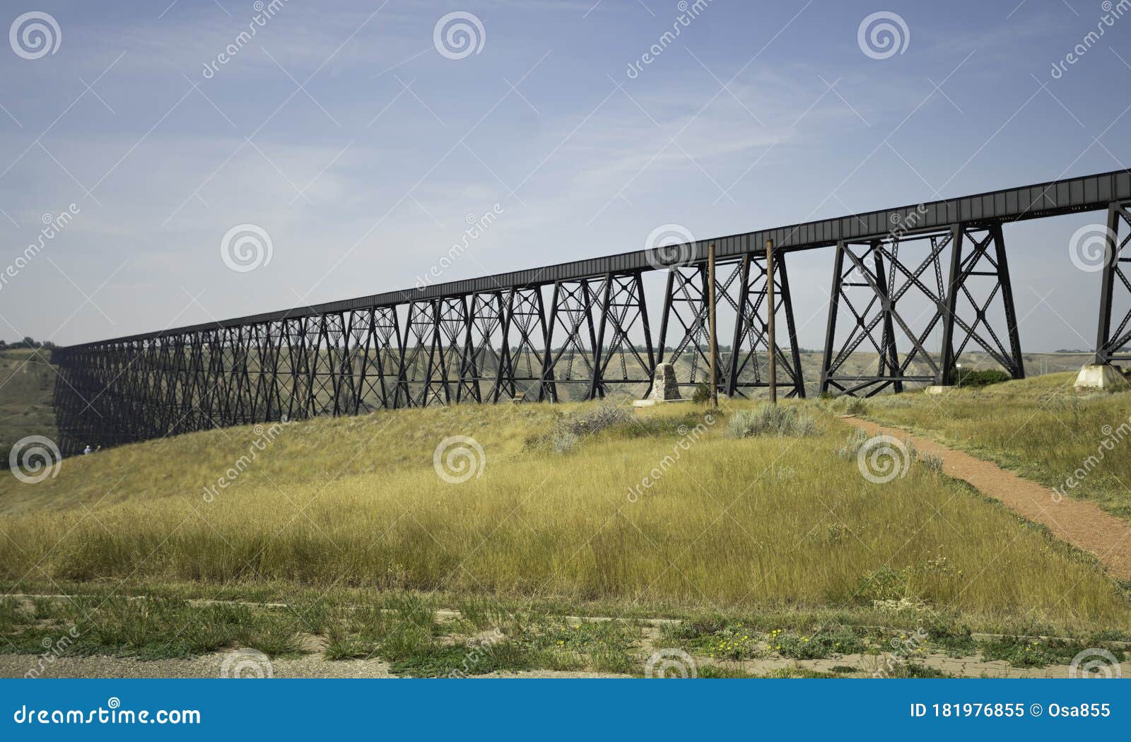 High Level Railway Bridge in Lethbridge Stock Image - Image of landmark ...