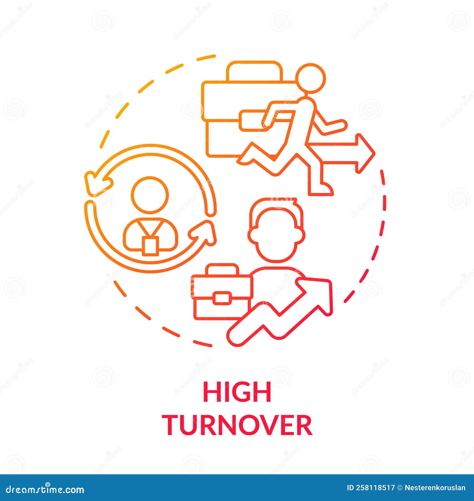 High Level of Resignation Red Gradient Concept Icon Stock Vector ...