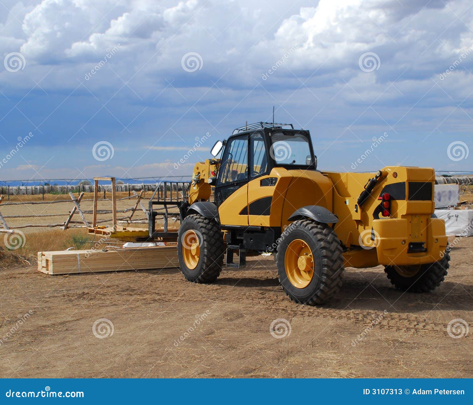 High lift fork lift stock image. Image of work, construction - 3107313