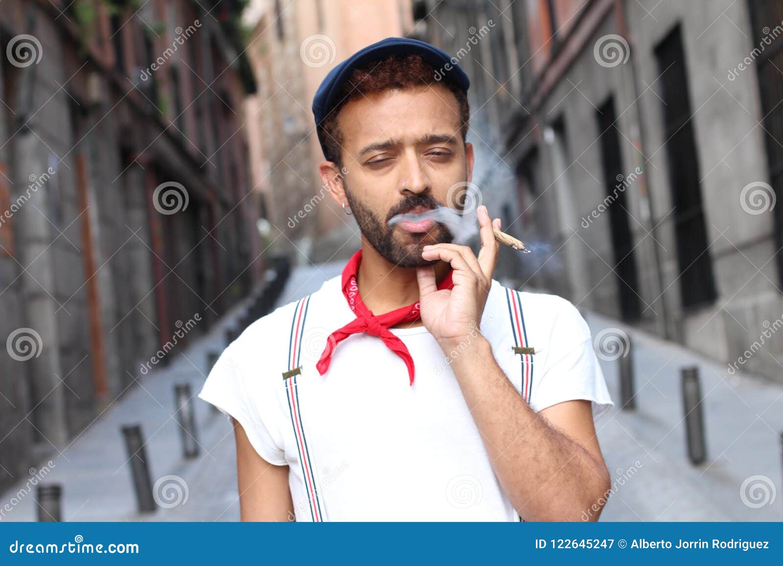 High Looking Male Smoking on the Street Stock Image - Image of adult ...