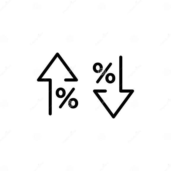 High and Low Percent Arrow Icon Stock Vector - Illustration of business ...