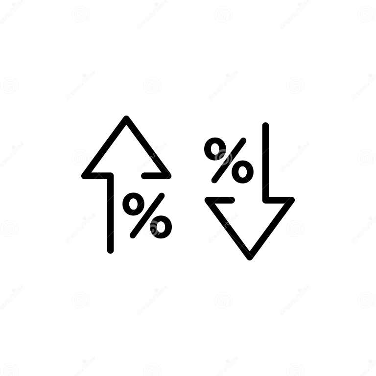High and Low Percent Arrow Icon Stock Vector - Illustration of business ...