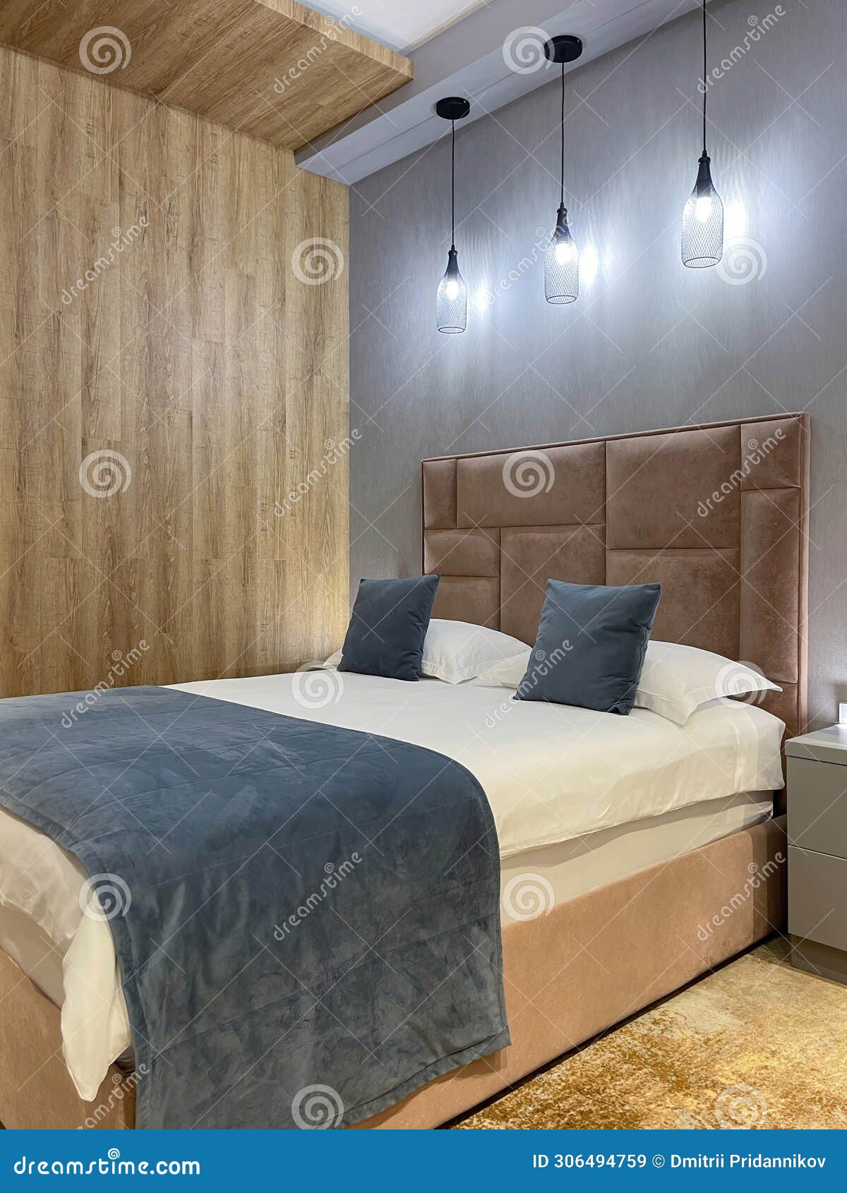 High Luxurious Bed in the Interior Stock Image - Image of chic, style ...